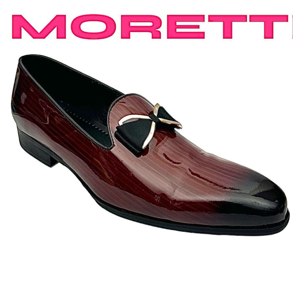 Moretti Black Label Burgundy Leather Slip On Men’s Sh… - Gem